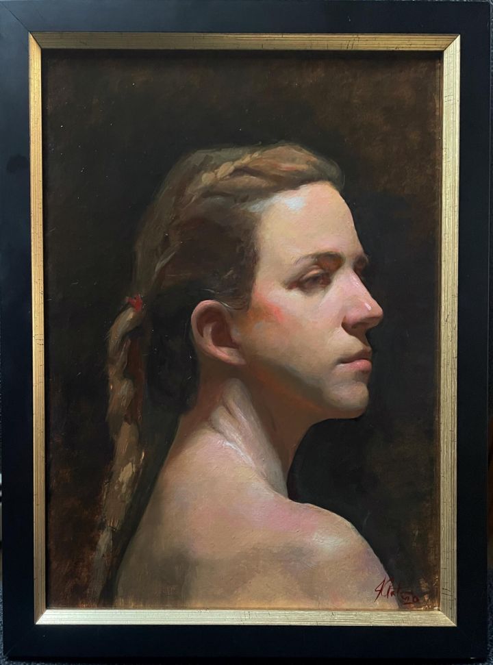 Jessica Artman [RA 2015] : Self portrait age 35, 2020. | Salmagundi Club