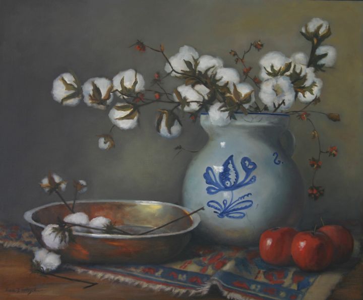 Paula Holtzclaw [NRA 2017] : Milk jug and cotton, 2022. | Salmagundi Club