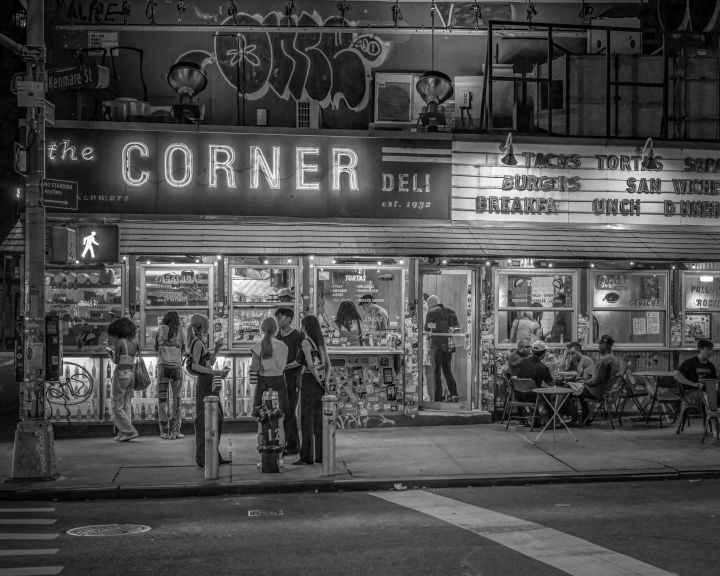 Jeffrey Friedkin [RA 2016] : Corner deli, 2022. | Salmagundi Club