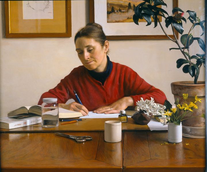 Richard Maury [NM] : Young Anne Drawing Botanicals | Salmagundi Club