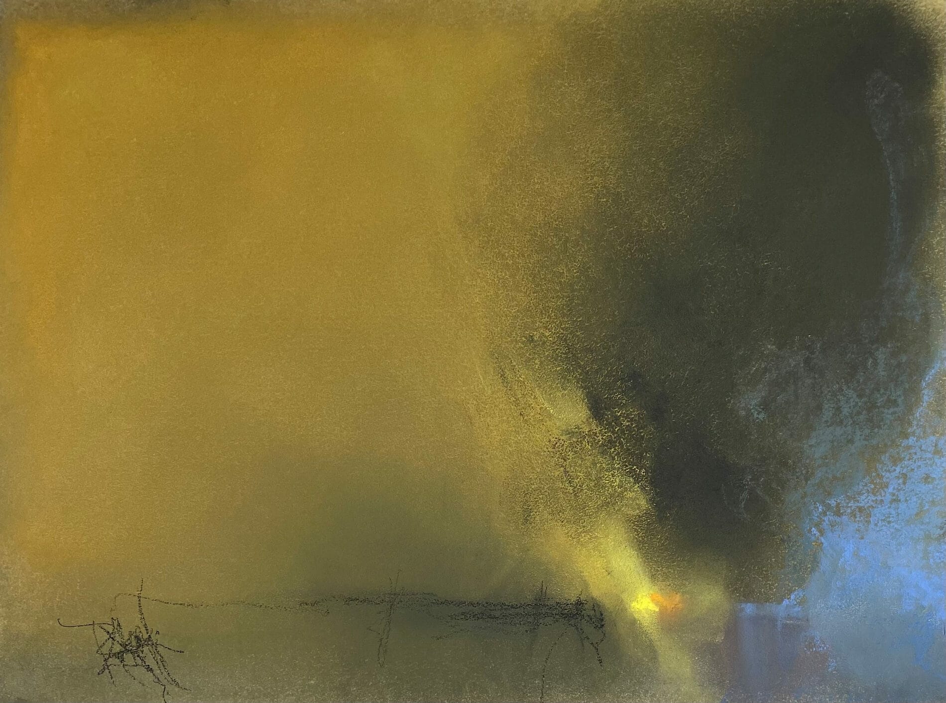 Rob Gregoretti [RA 2015] : Untitled (Orange, Yellow on Prussian Blue ...