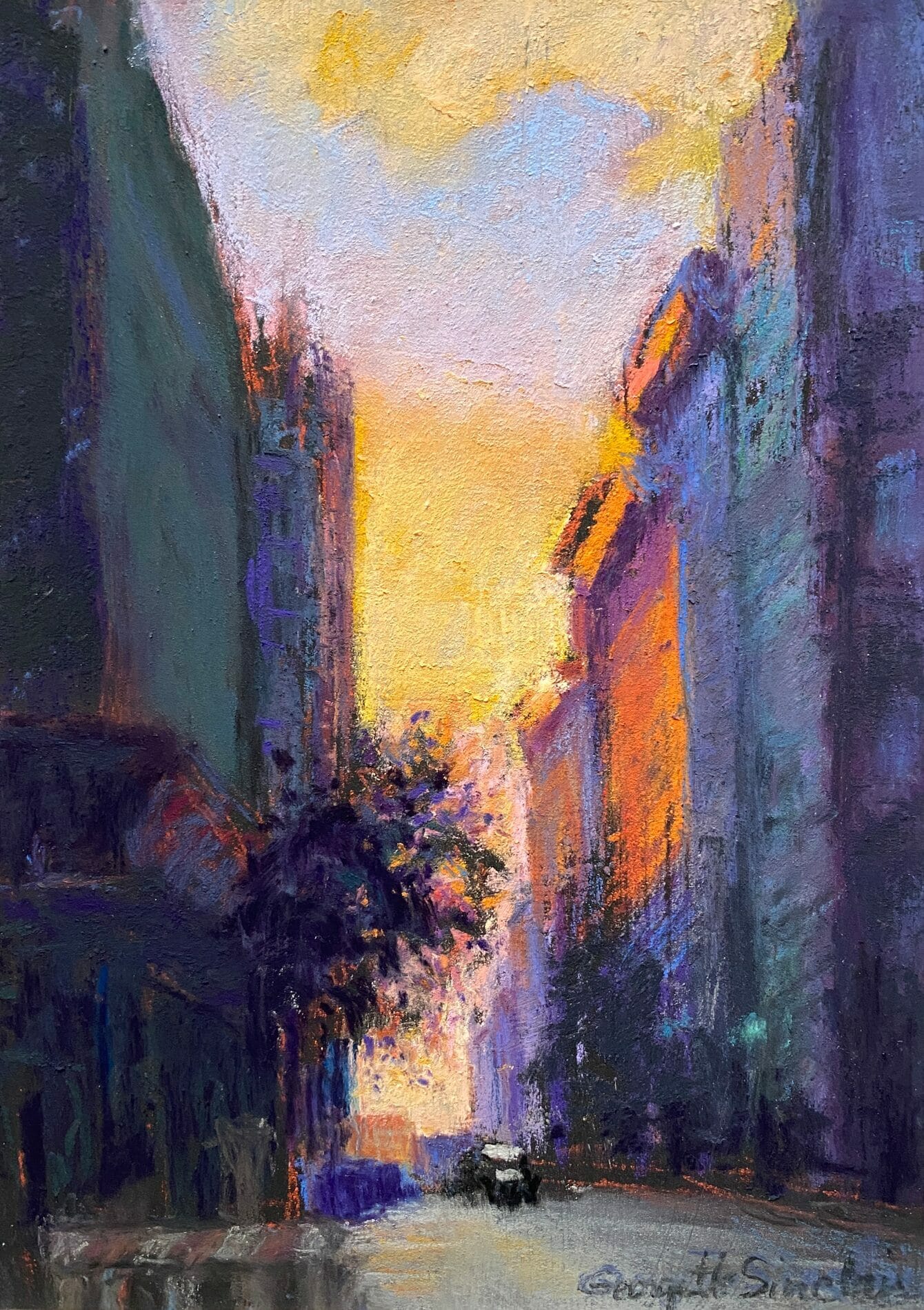 Georgette Sinclair [RA 2002] : Sunset in New York City | Salmagundi Club