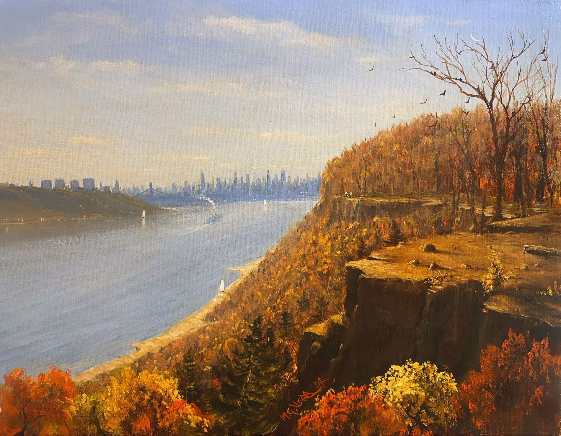 Marco Giovanni Vera [JR RA 2022] : The Palisades in Autumn | Salmagundi ...
