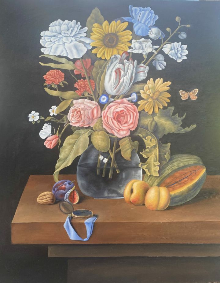 Matthew Koehler [SCH NRA 2025] : Still life with fruit and vase of ...
